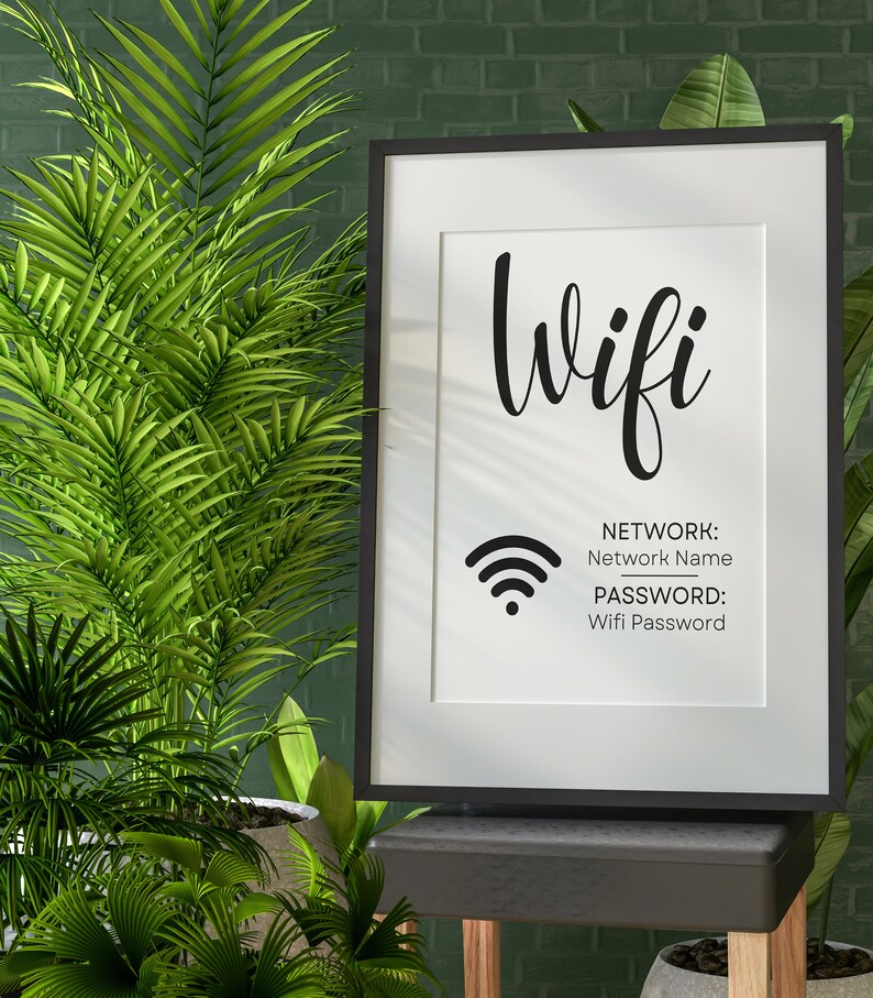 WIFI Password Sign Template Printable Guest Wi-fi Signs - Etsy