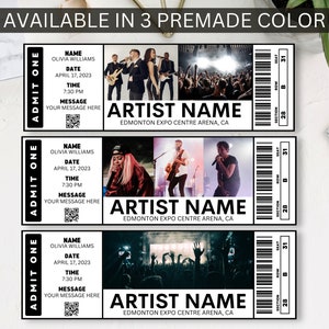 Concert Ticket Template, Editable Event Ticket Canva Template, Custom ...