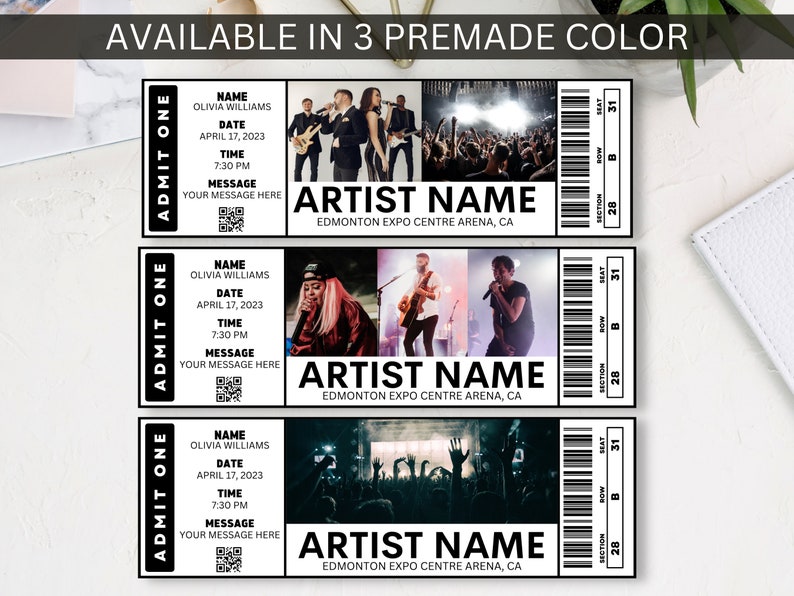 Concert Ticket Template Editable Event Ticket Canva Template - Etsy