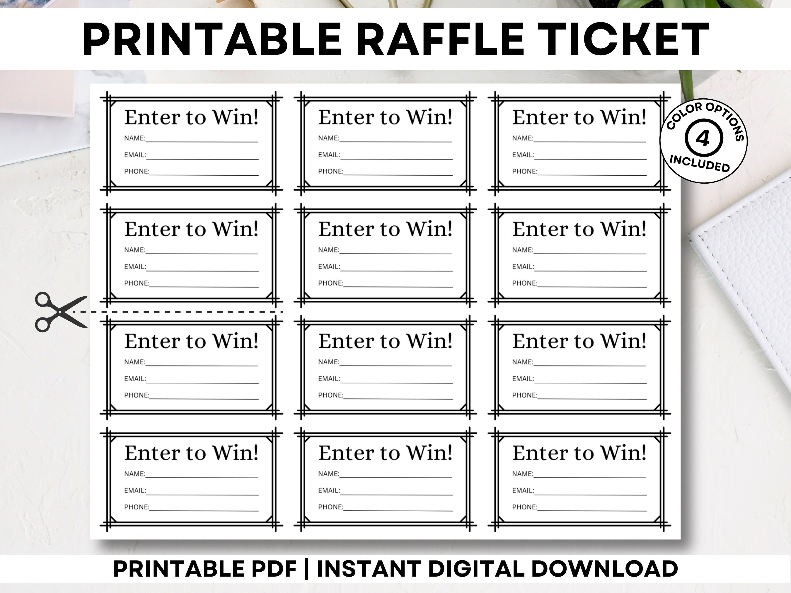 Printable Raffle Tickets, Enter to Win Tickets, Printable Enter to Win ...