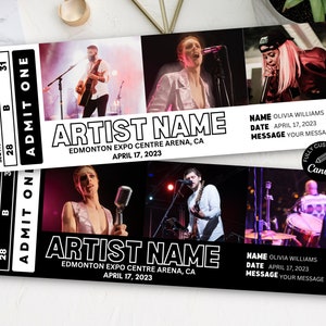 Concert Ticket Template, Editable Event Ticket Canva Template, Custom ...