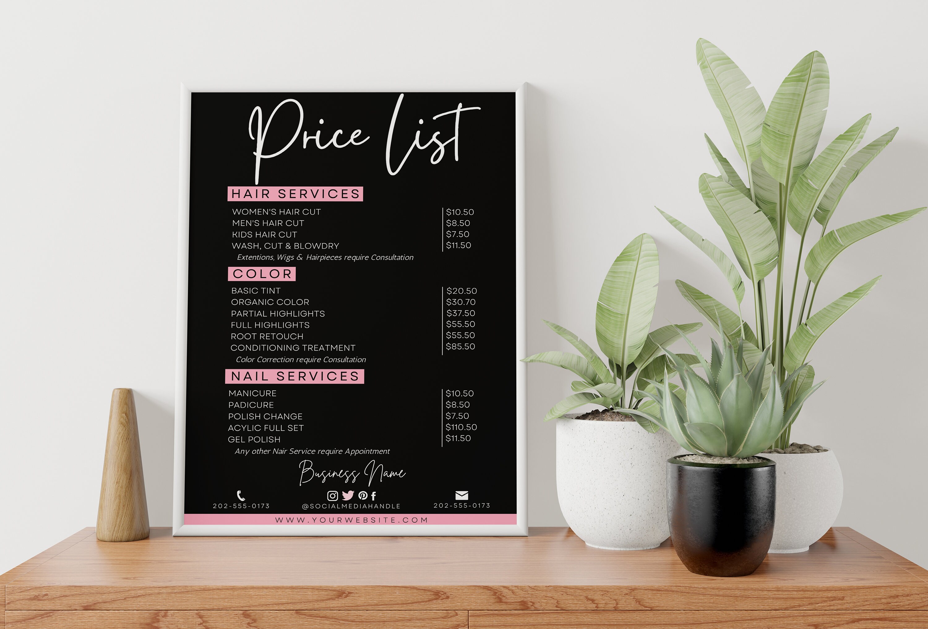 Editable Price List Template Sign for Small Business - Etsy