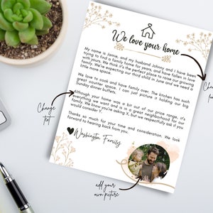 Home Offer Letter Template, Editable Letter to Seller, Printable Home ...