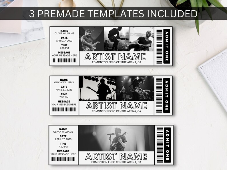 Concert Ticket Template Editable Event Ticket Canva Template - Etsy