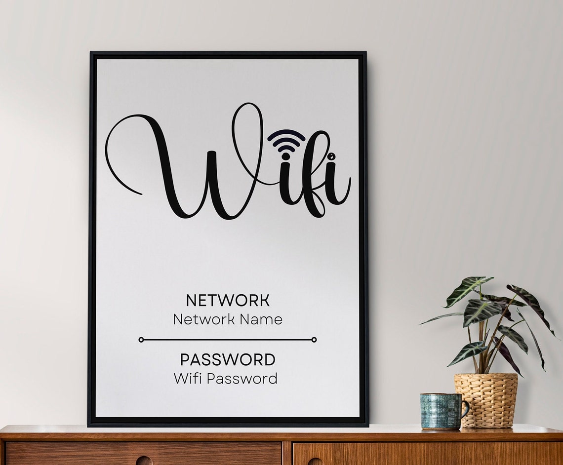 WIFI Password Sign Template Printable Guest Wi-fi Signs - Etsy