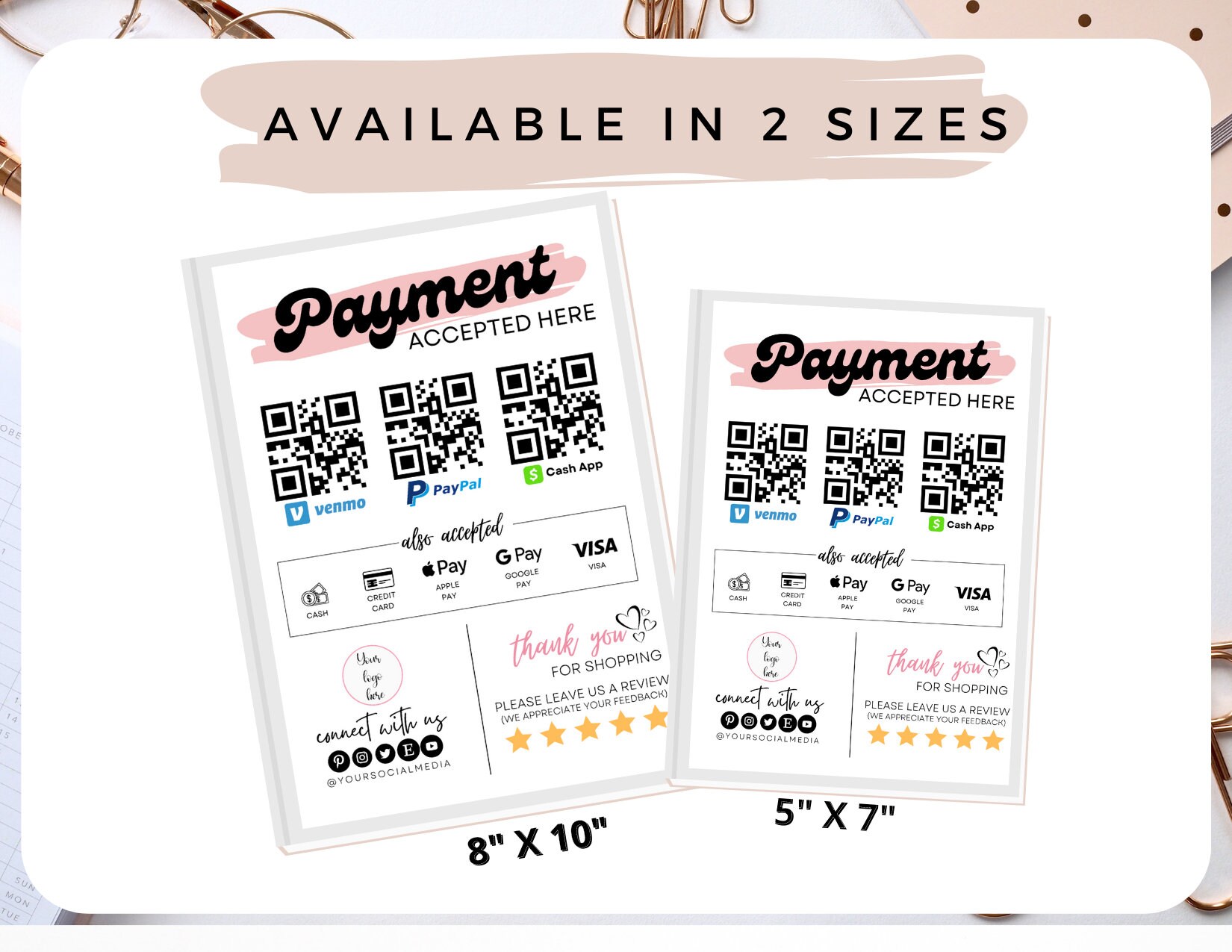 Printable Scan to Pay Template Editable Scan to Pay Sign - Etsy