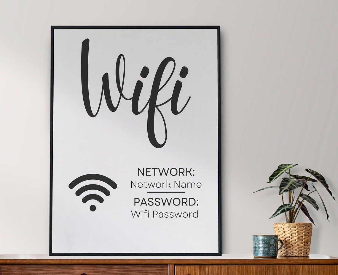 WIFI Password Sign Template Printable Guest Wi-fi Signs - Etsy