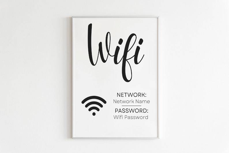 WIFI Password Sign Template Printable Guest Wi-fi Signs - Etsy