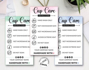 Circle Editable Cup Care Card Template, Cup Care Label, Printable ...