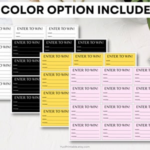 Printable Raffle Tickets, Enter to Win Tickets, Printable Enter to Win ...