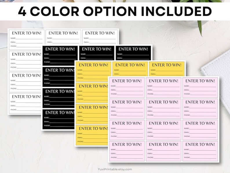 Printable Raffle Tickets, Enter to Win Tickets, Printable Enter to Win Raffle Ticket Template ...