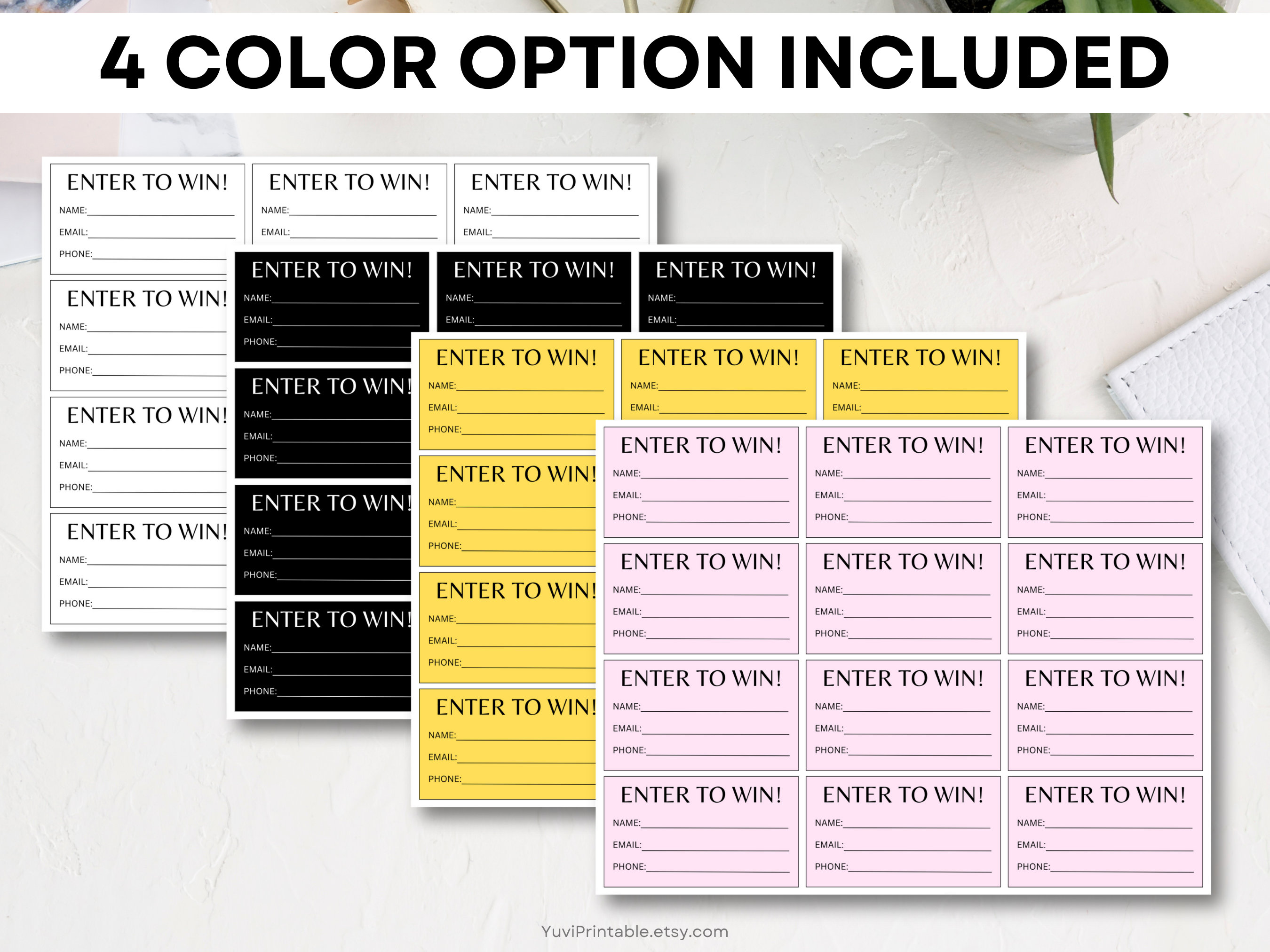 Printable Raffle Tickets, Enter to Win Tickets, Printable Enter to Win ...