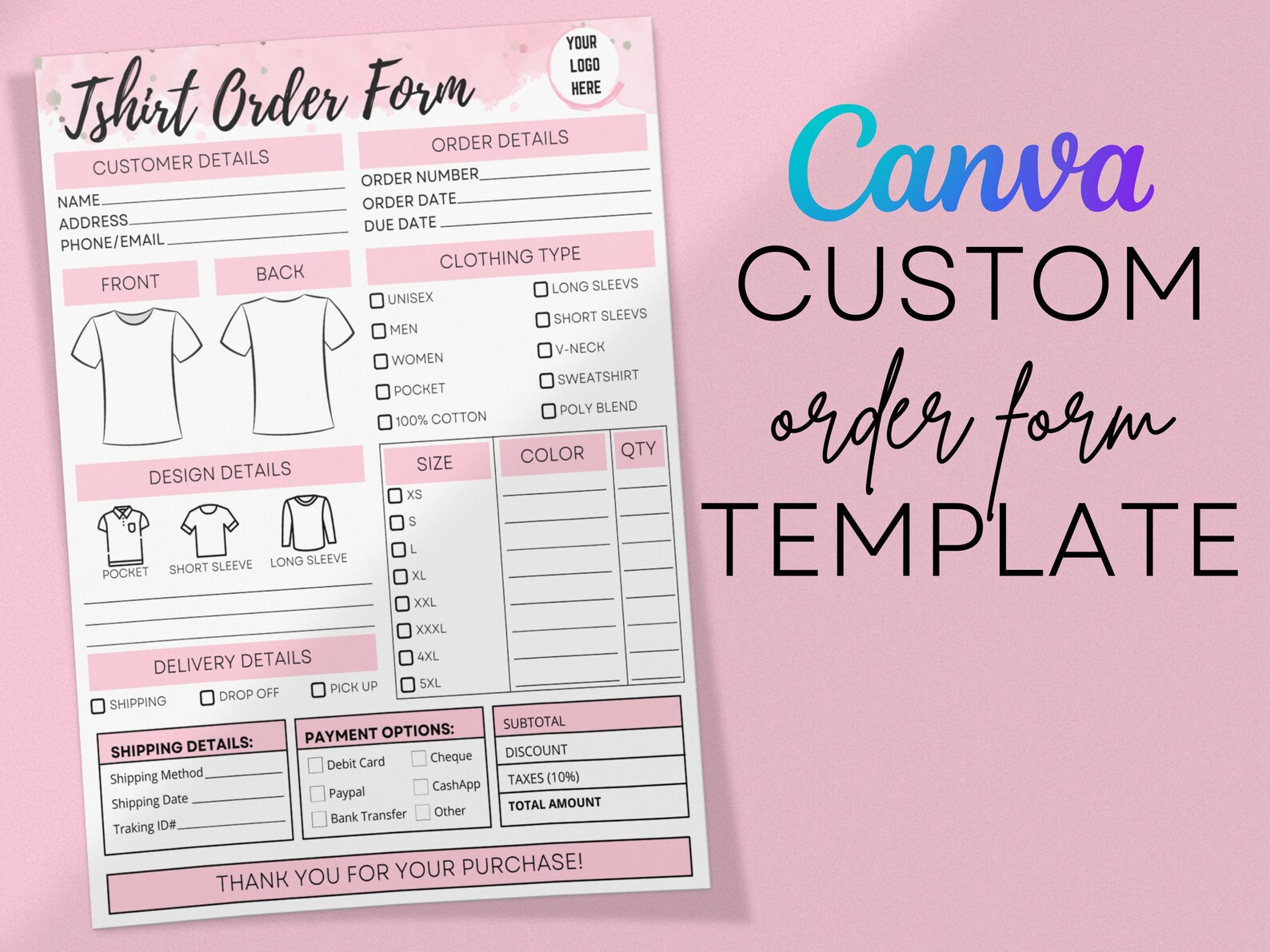 shirt-order-form-template-t-shirt-order-form-template-etsy