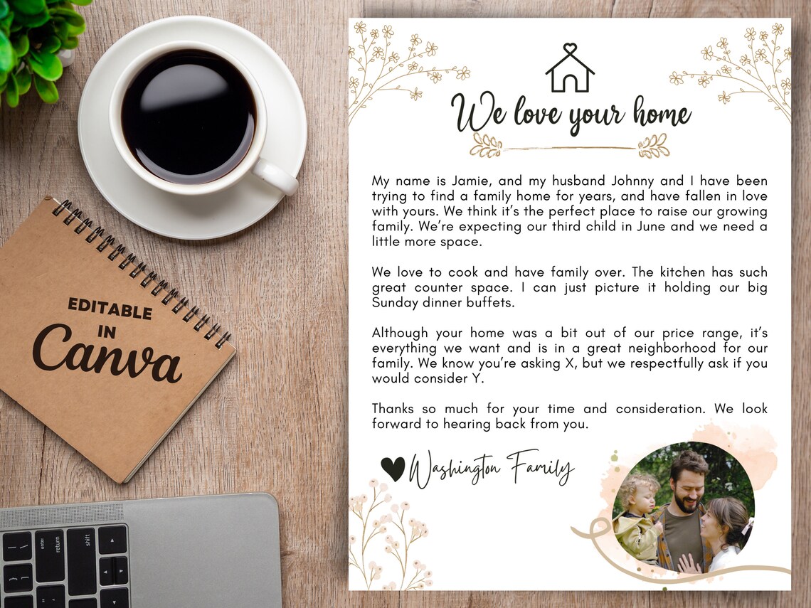 Home Offer Letter Template Editable Letter to Seller | Etsy