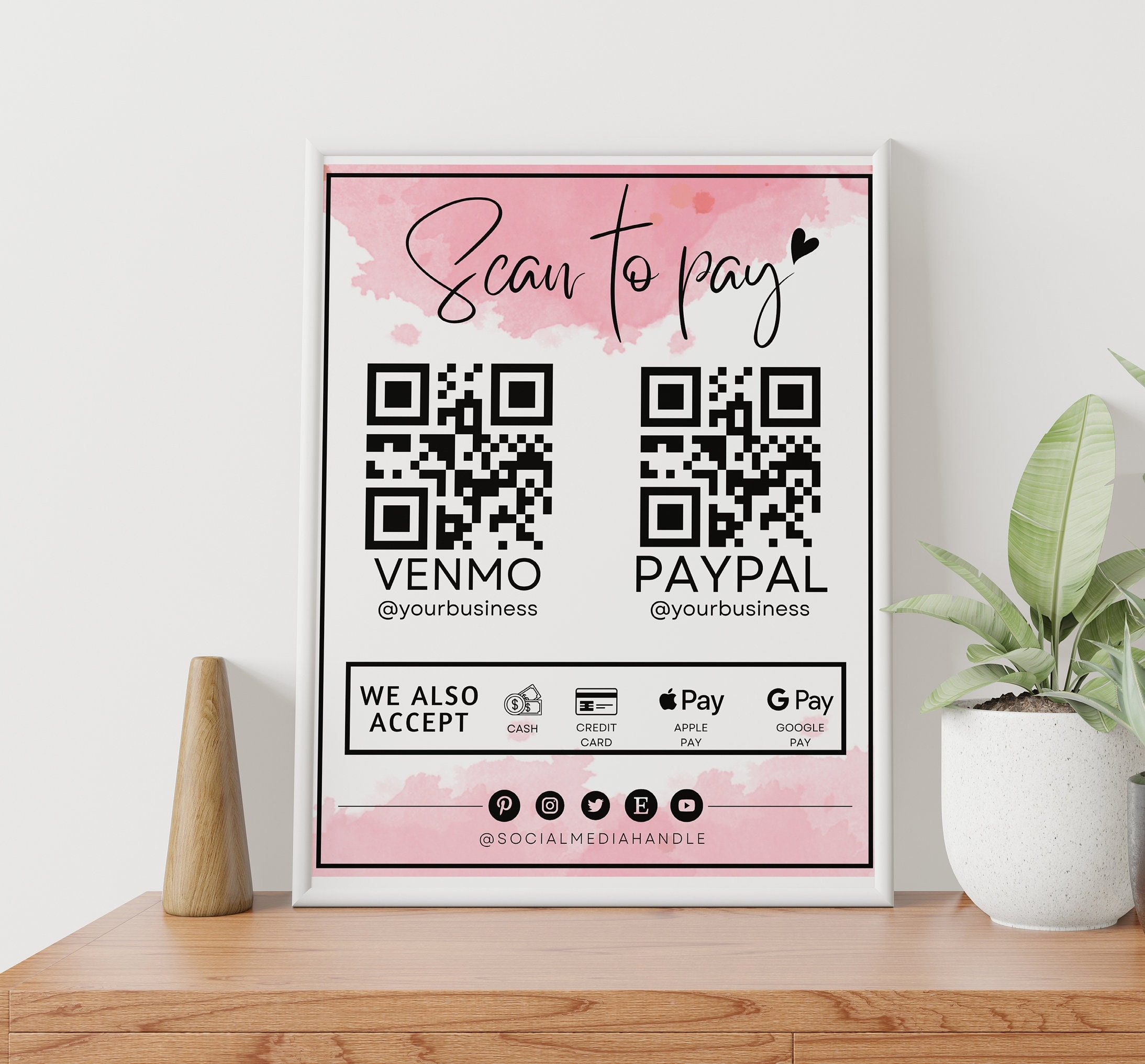 Printable Scan to Pay Template Editable Scan to Pay Sign - Etsy