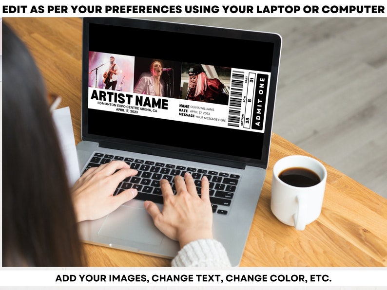 Concert Ticket Template Editable Event Ticket Canva Template - Etsy