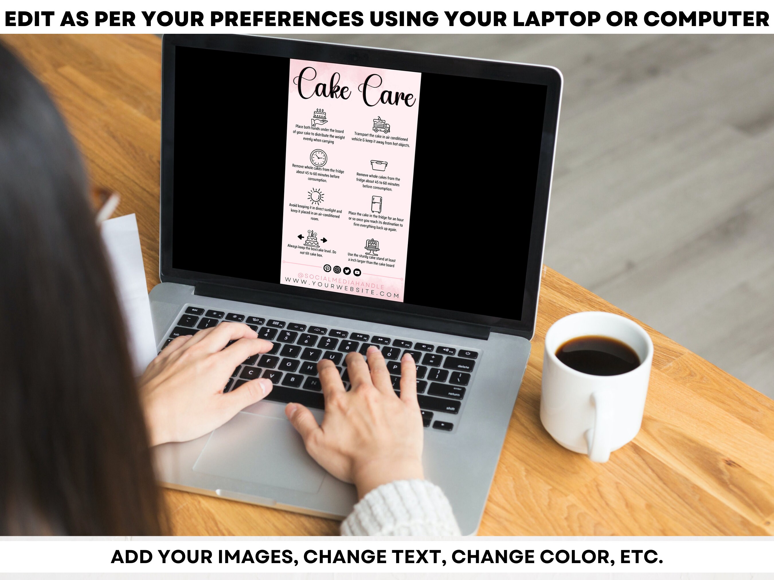 Cake Care Card Template Cake Business Thank You Cards Cake - Etsy