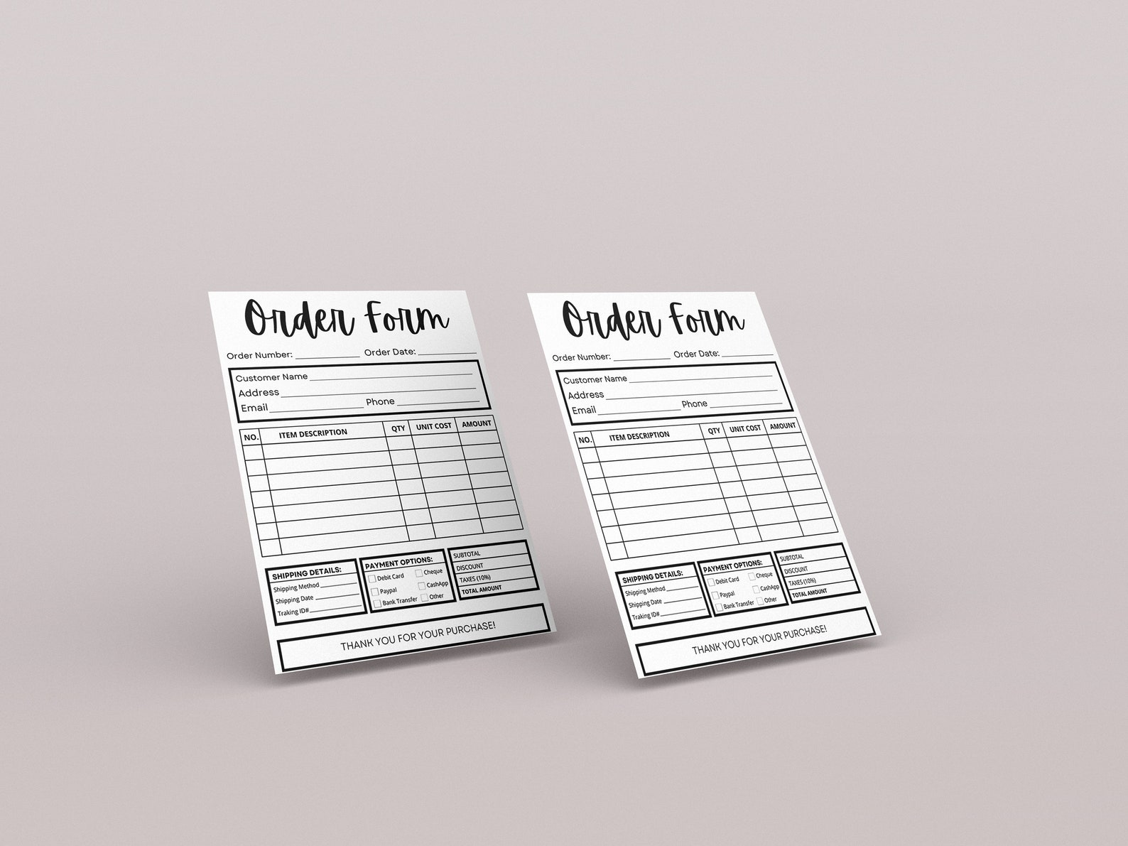 Editable Order Form Template Printable Small Business Order - Etsy
