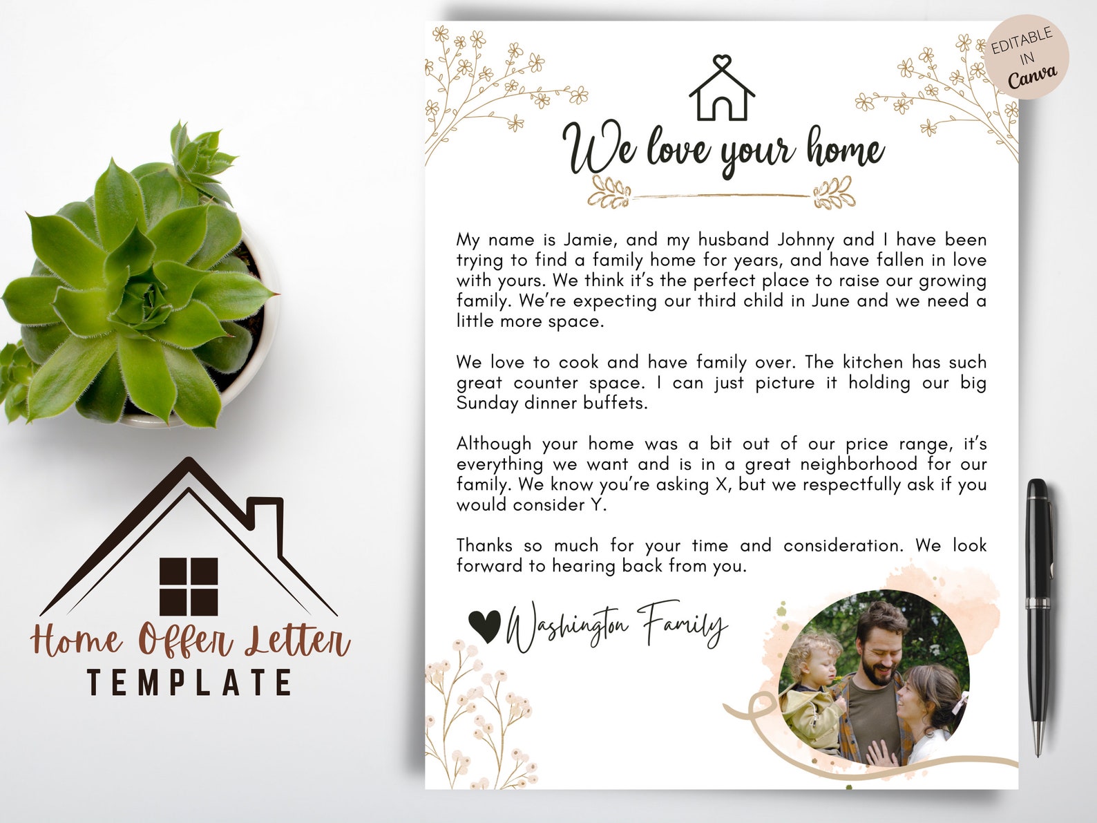 Home Offer Letter Template Editable Letter to Seller | Etsy