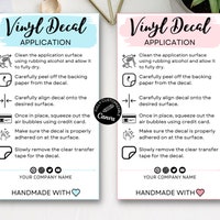 Vinyl Instructions, How to Apply Decal, Package Inserts, Adhering Vinyl ...