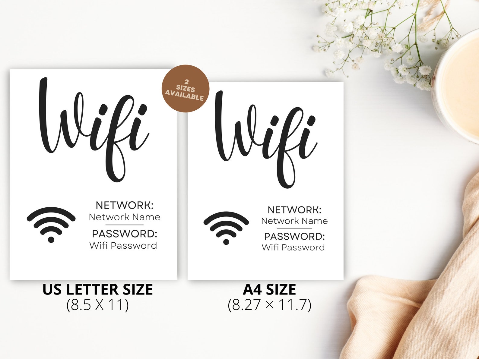 WIFI Password Sign Template Printable Guest Wi-fi Signs - Etsy