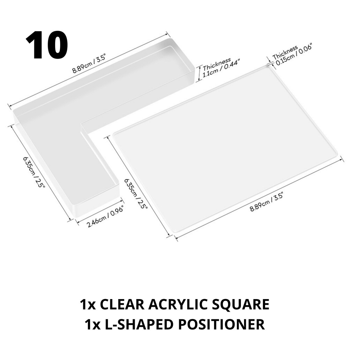 Transparent Acrylic Block | Clear + Grid Stamping Tool for Scrapbooking ...