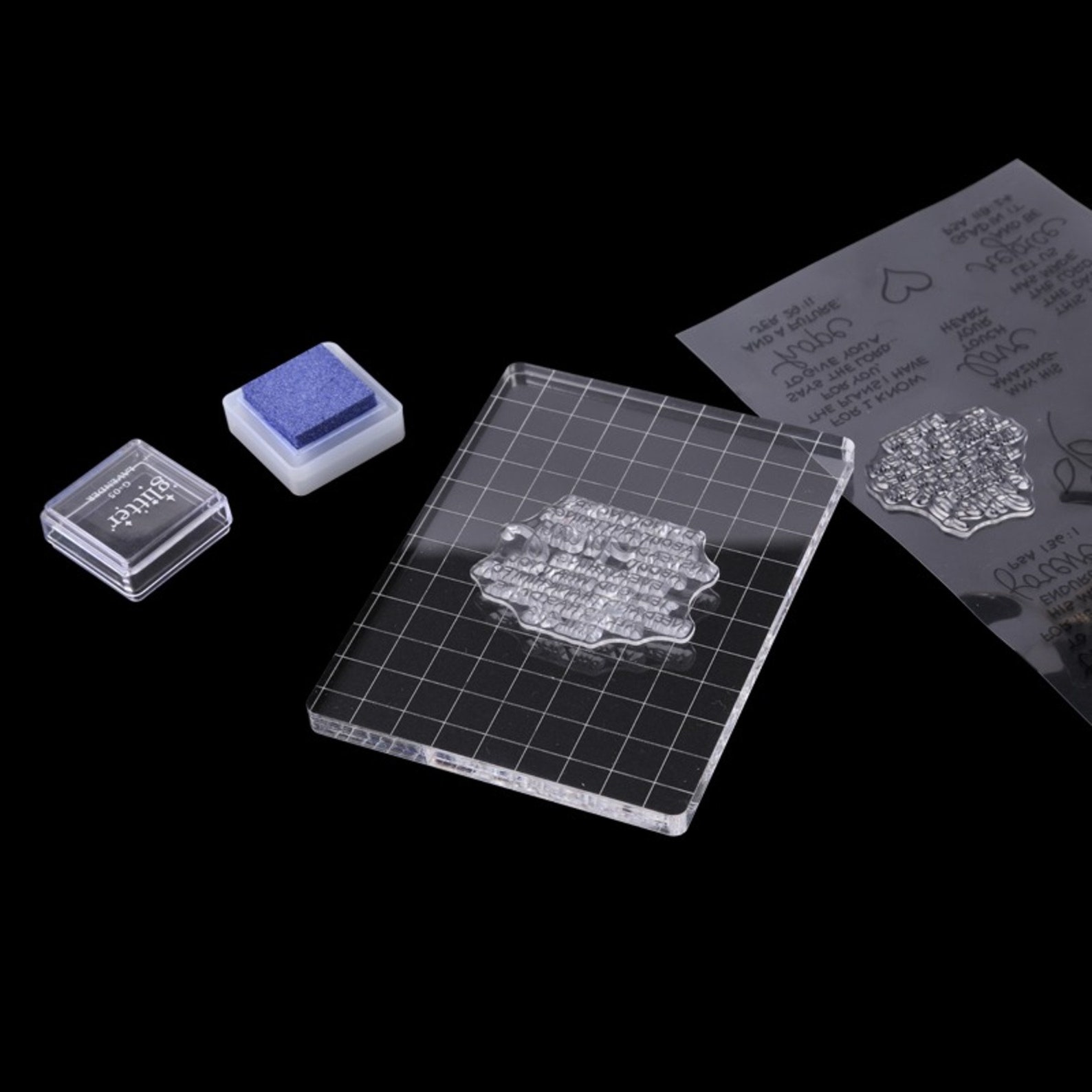Transparent Acrylic Block | Clear + Grid Stamping Tool for Scrapbooking ...
