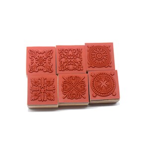 6-piece Embossing Stamp Set | Mandala, Tile, Floral Patterns - Etsy