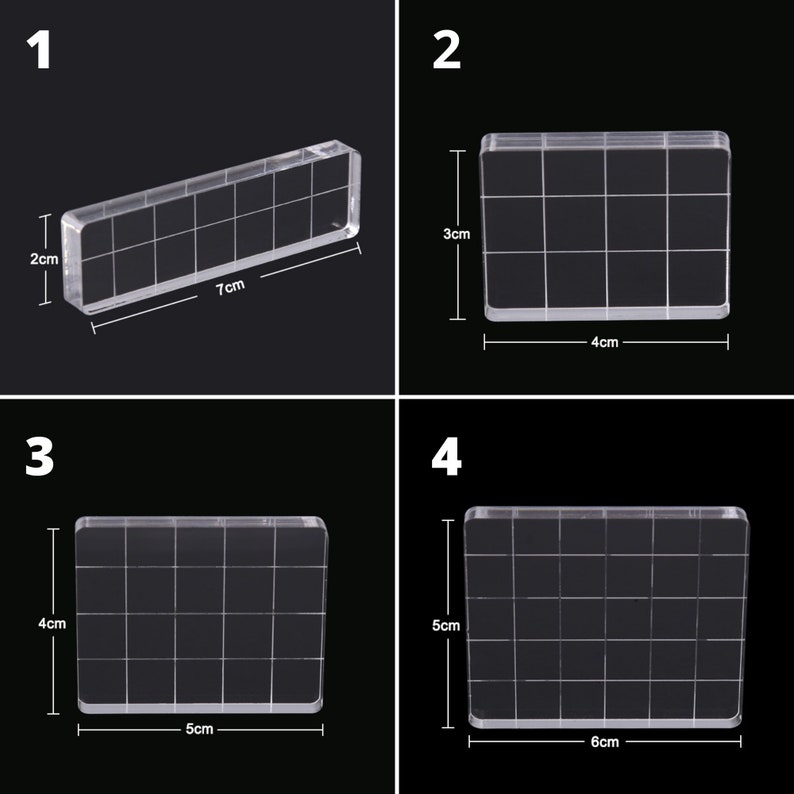 Transparent Acrylic Block | Clear + Grid Stamping Tool for Scrapbooking ...