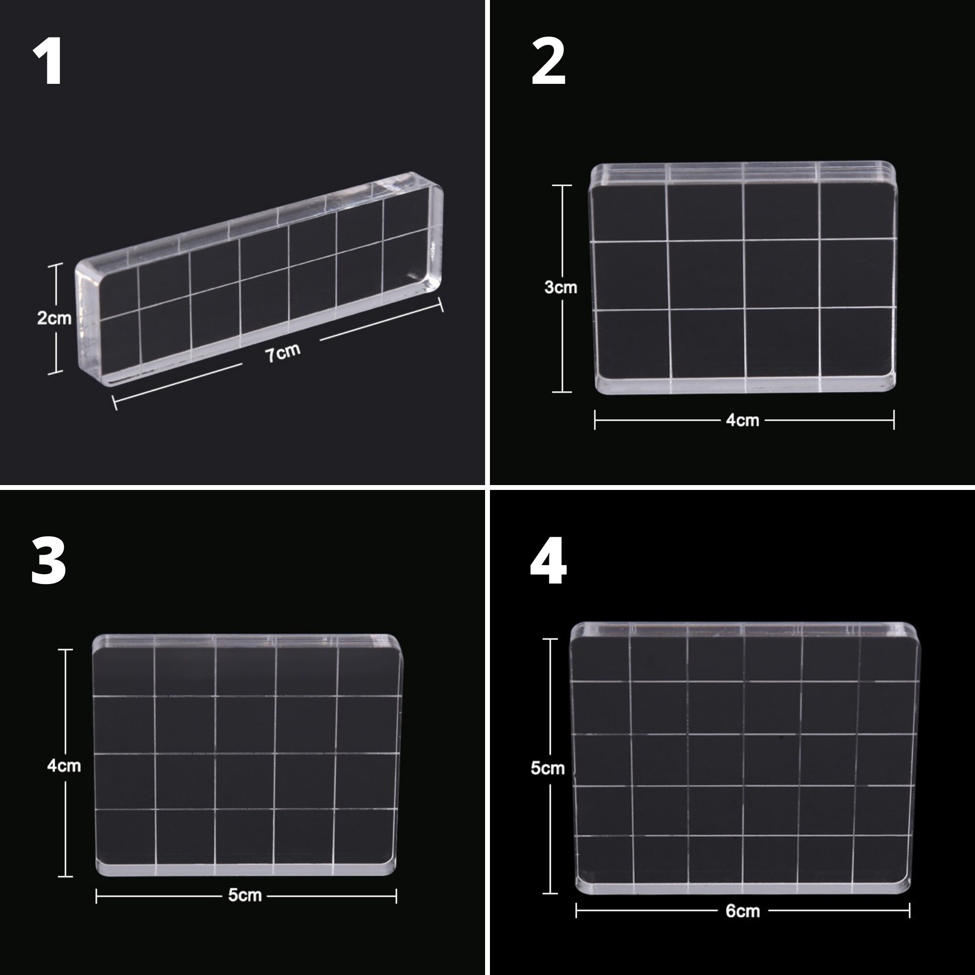 Transparent Acrylic Block | Clear + Grid Stamping Tool for Scrapbooking ...