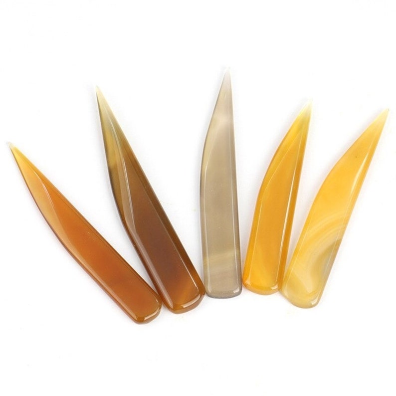 3 Sizes Natural Agate Bone Folder Leatherworking/bookbinding - Etsy
