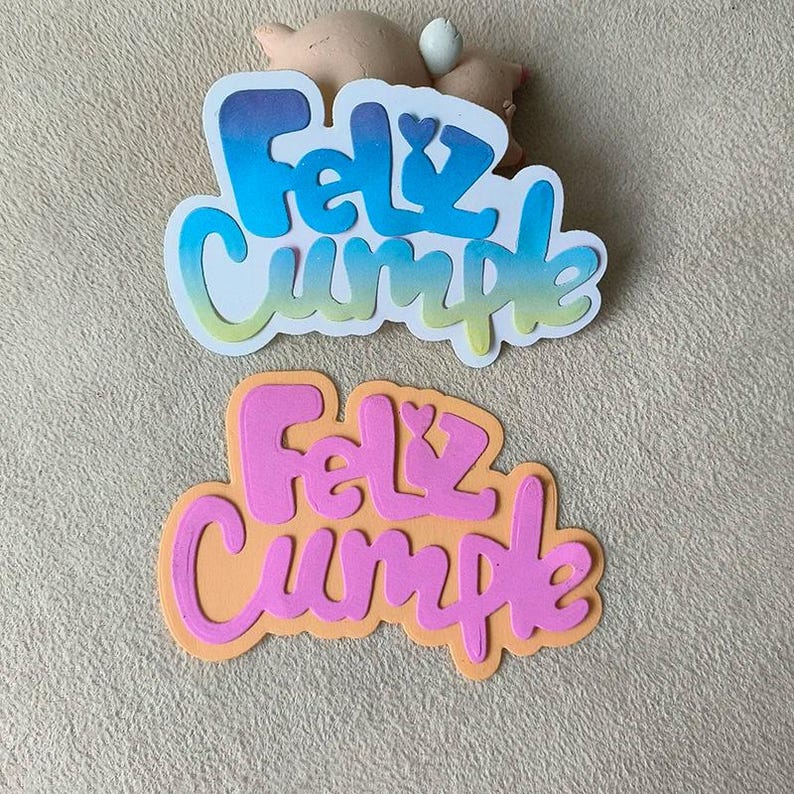 Feliz Cumple Die Cut Sheet | Spanish Happy Birthday Feliz Cumpleanos - Etsy