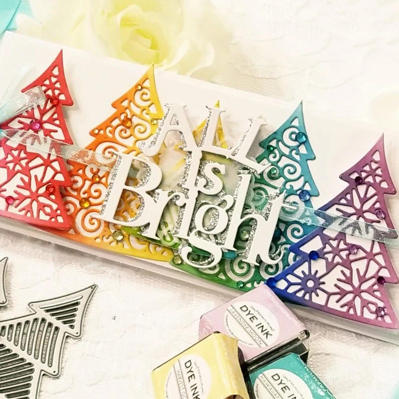 3pc Christmas Tree Die Cut Frame - Etsy