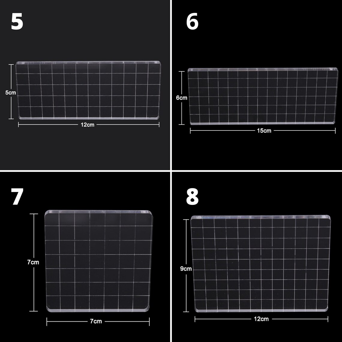 Transparent Acrylic Block Clear Grid Stamping Tool for Scrapbooking ...
