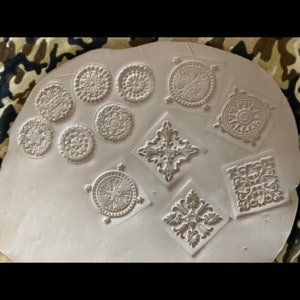 6pcs Square / Round Embossing Stamp Set | Mandala, Floral, Tile ...