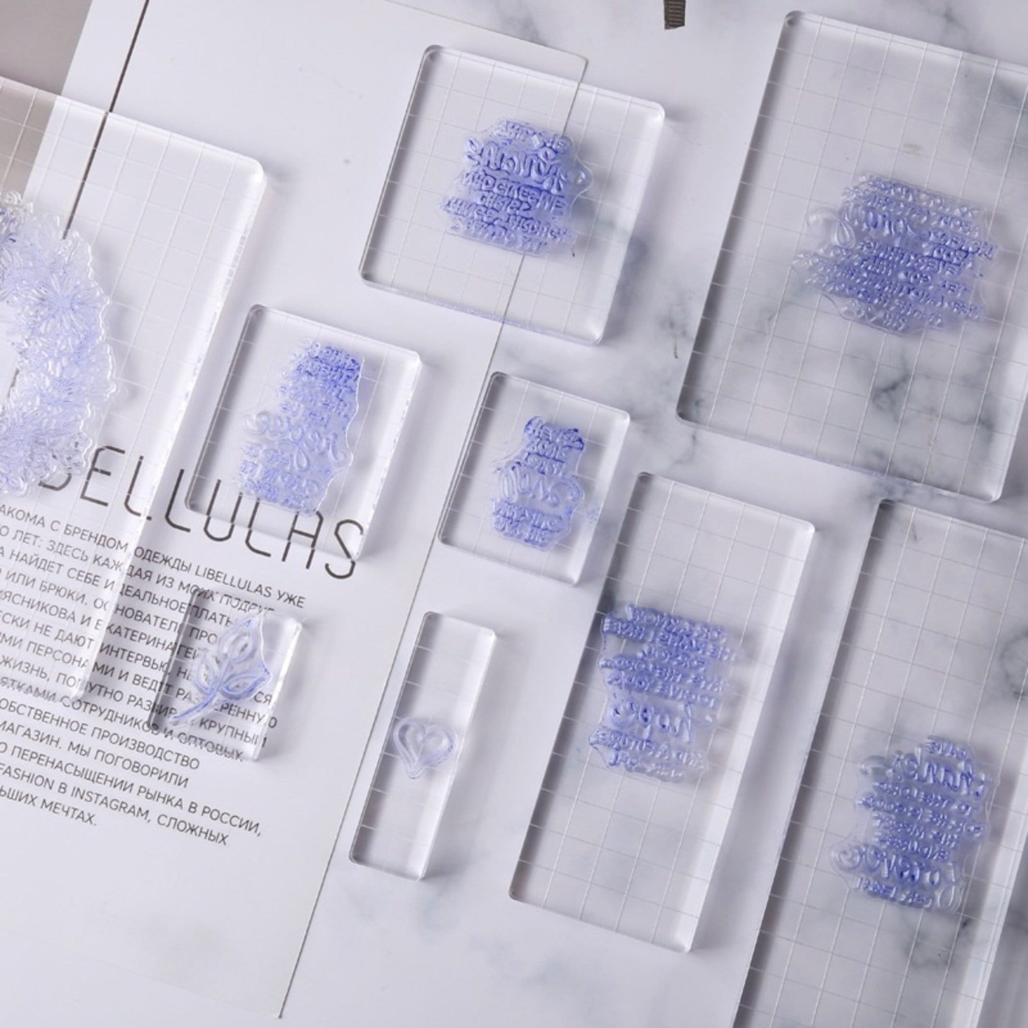 Transparent Acrylic Block | Clear + Grid Stamping Tool for Scrapbooking ...