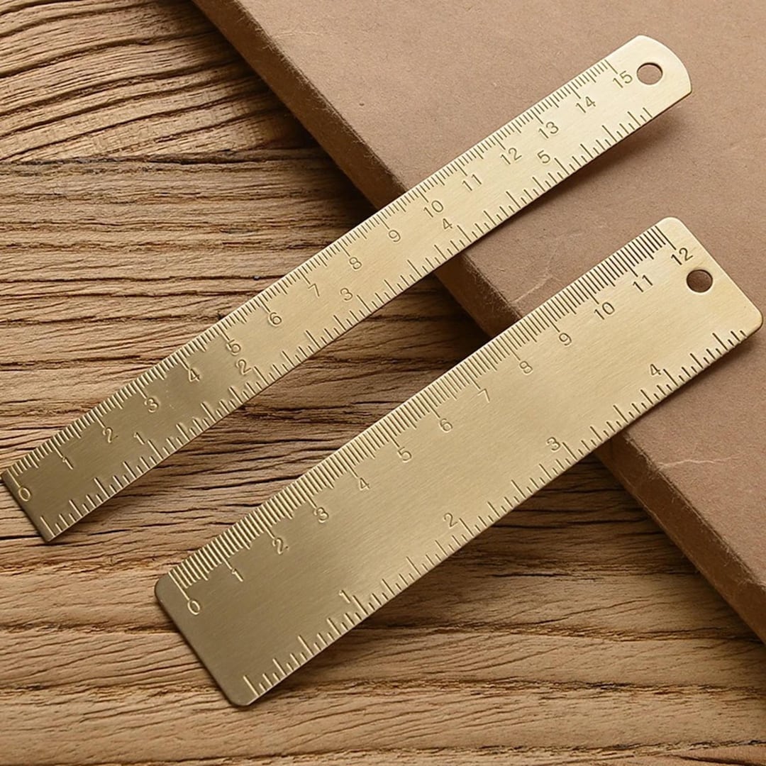 Brass Measuring Tools - 6/12/15/18cm Rulers, Protractor, Right Angle ...