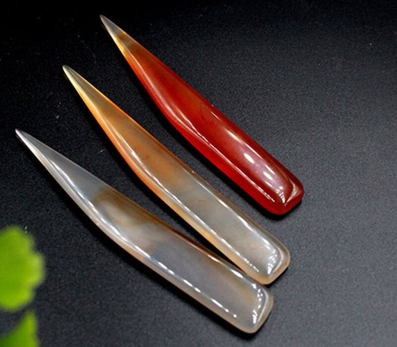 3 Sizes Natural Agate Bone Folder Leatherworking/bookbinding - Etsy