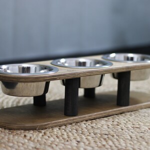 Pet Elevated Feedind Stand, Triple Stand for Cat or Small Dog, Elevated ...