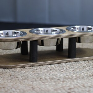 Pet Elevated Feedind Stand, Triple Stand for Cat or Small Dog, Elevated ...