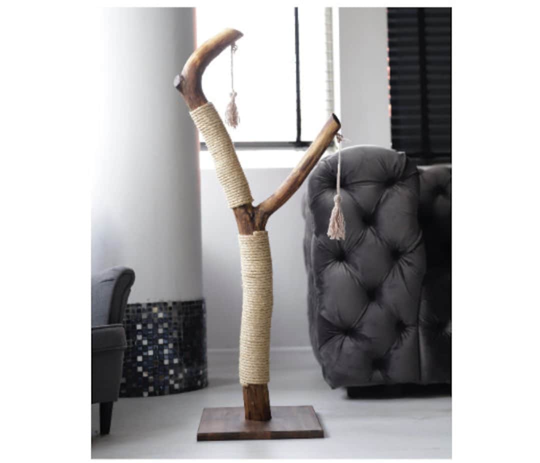 Unique Scratching Post, Cat Climbing Tree With Toys, Solid Wood ...