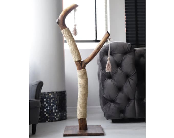 Unique Scratching Post, Cat Climbing Tree With Toys, Solid Wood ...