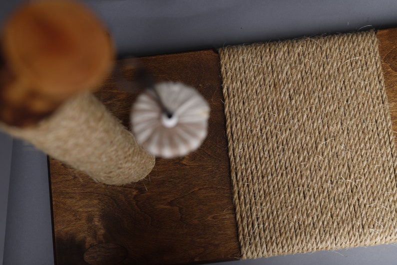 Acacia Wood Cat Scratching Post: Modern Sisal Cat Tree - Etsy