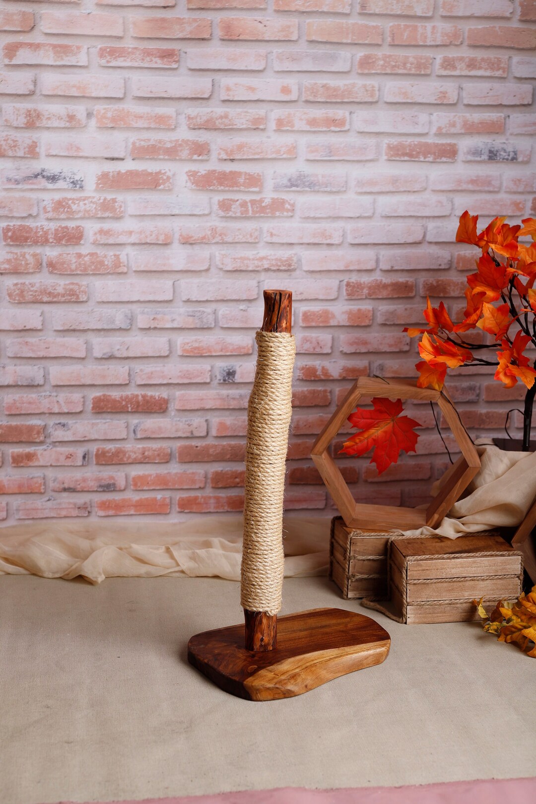 Natural Wood Scratching Post Cat Scratcher Cat Tower - Etsy