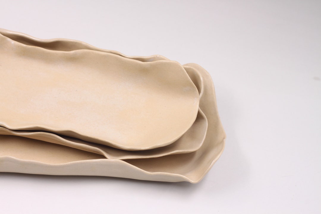 Ceramic Serving Plate, Handmade Stoneware Multi-purpose Food Serving ...