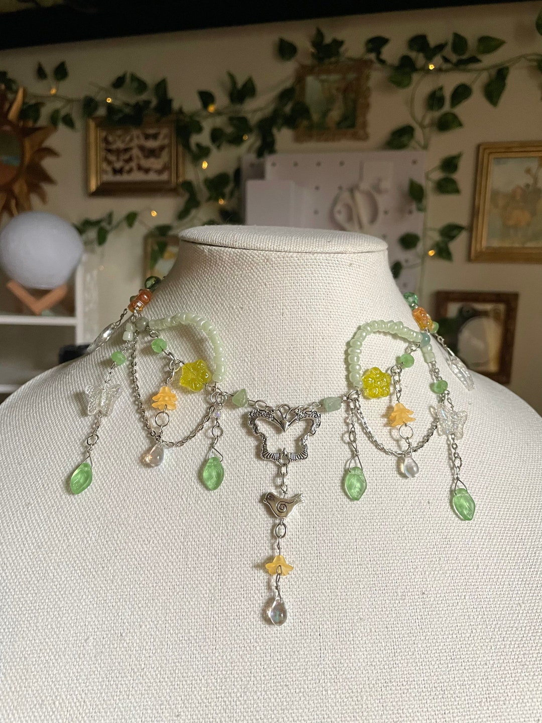 Buttercup Spring Inspired Beaded Necklace - Etsy