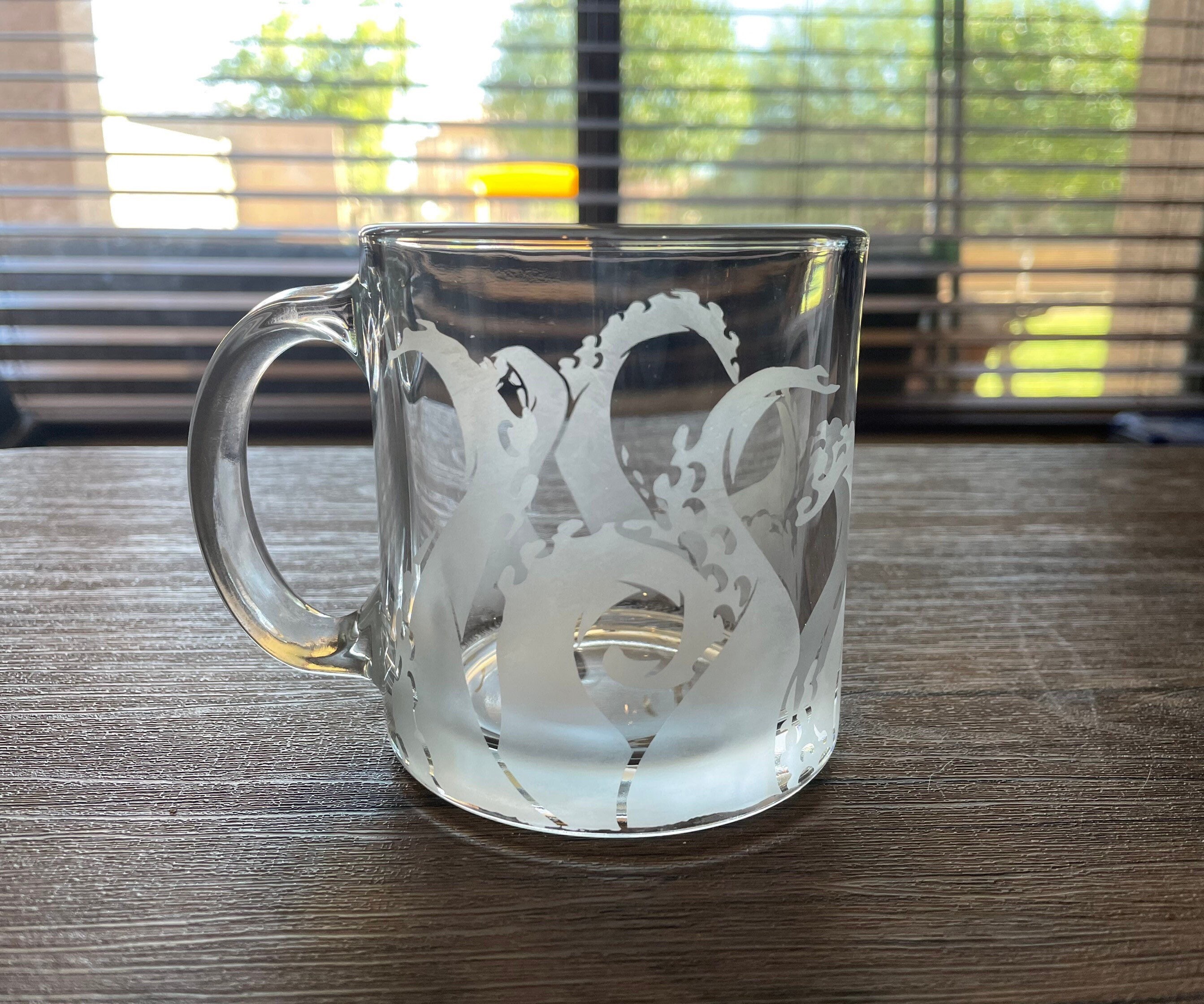 Octopus Sea Monster 13oz Etched Glass Mug - Etsy