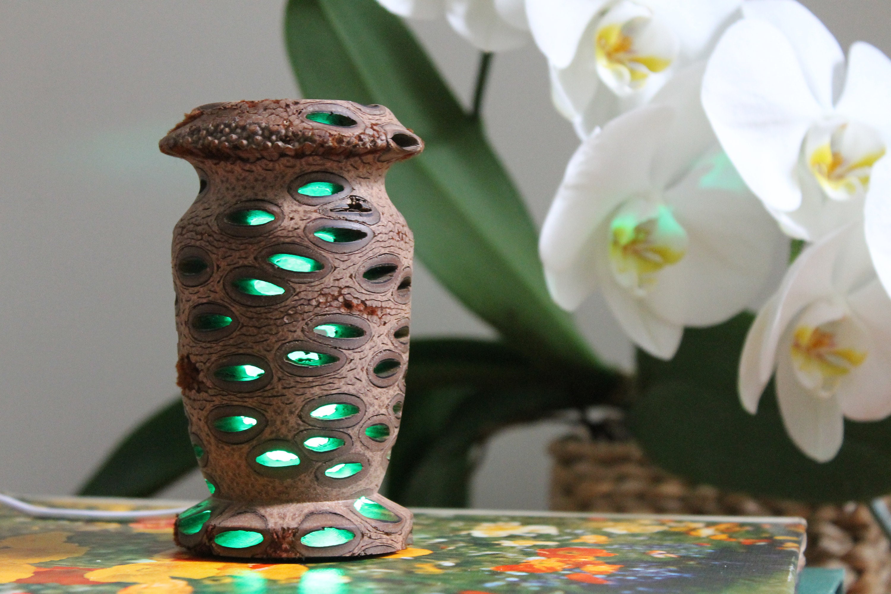 Wooden Bedside Lamp LED Night Light Cottagecore Fairycore Lamp Woodland ...