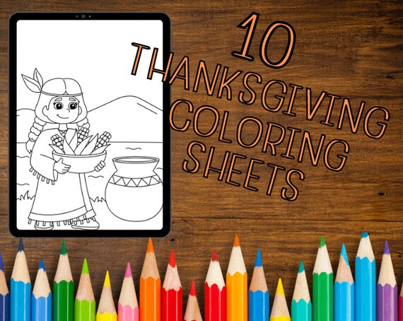 Pilgrims And Indians First Thanksgiving Coloring Pages