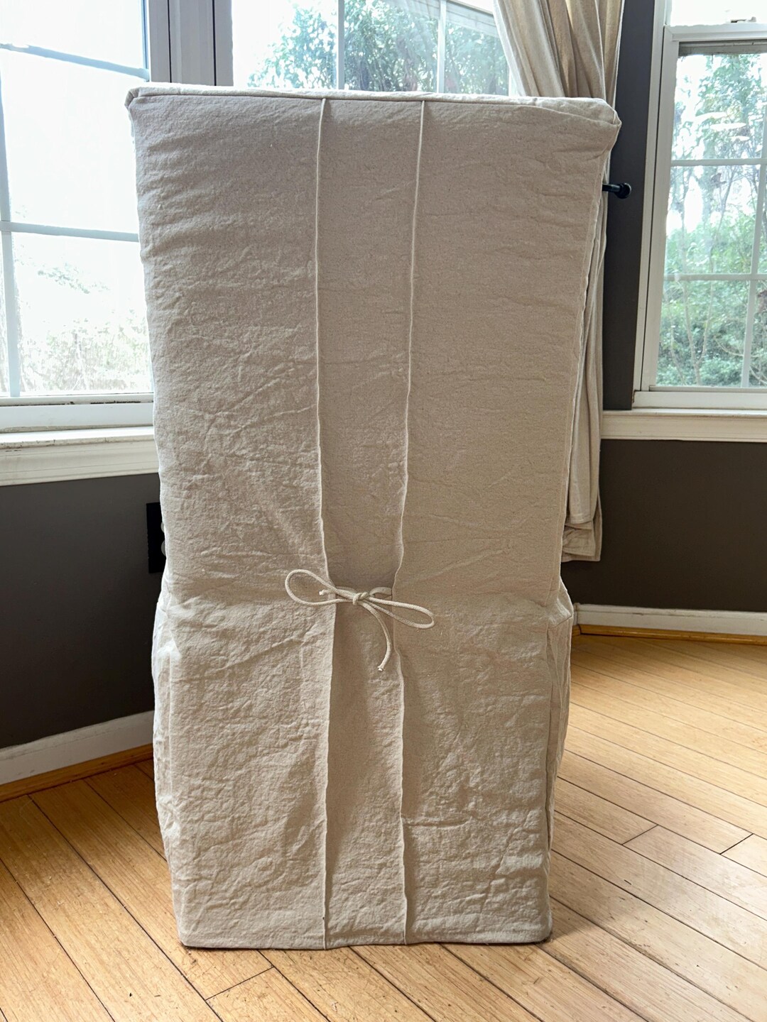 Custom Parsons Chair Cover W/ Long Skirt & Tie - Etsy